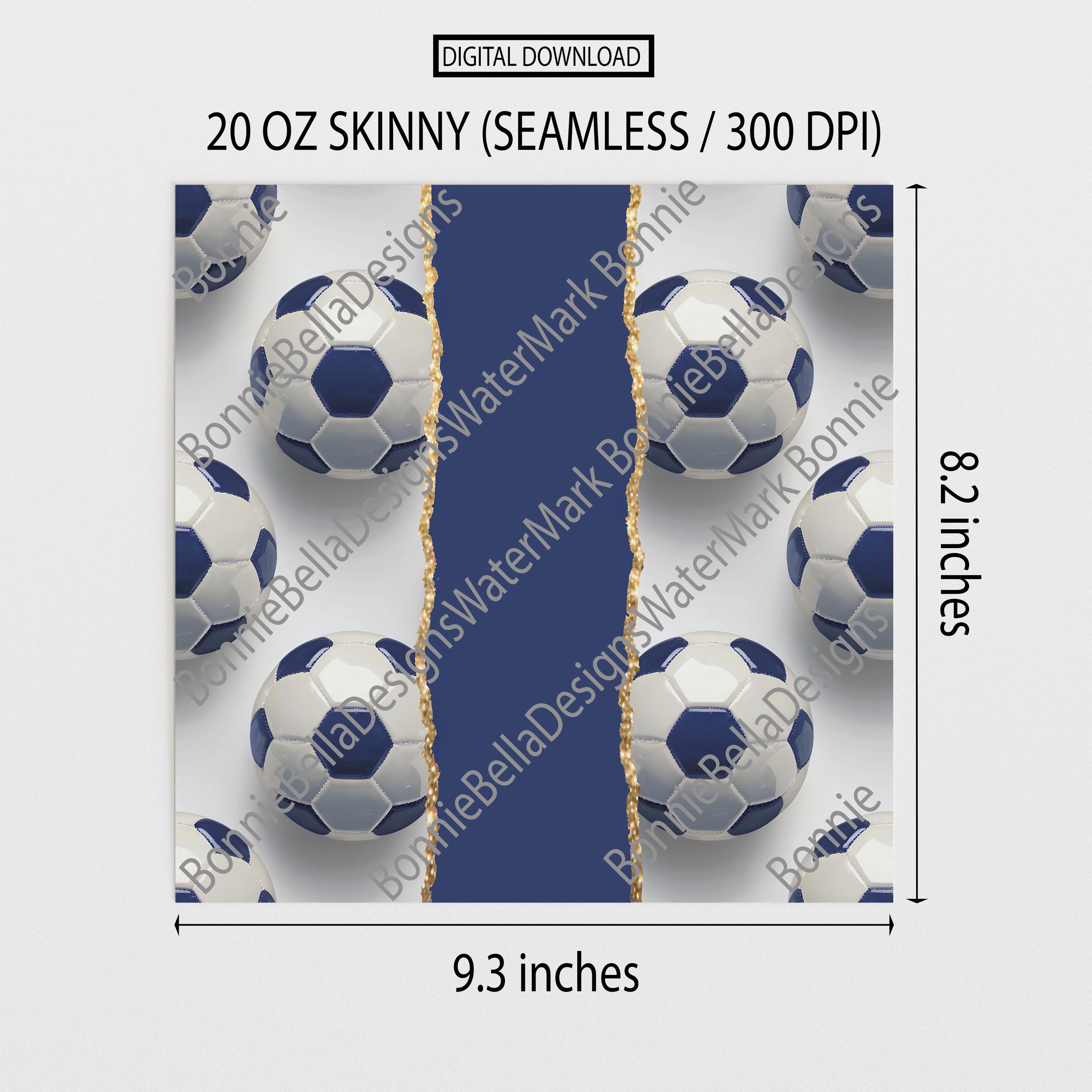 Blue Soccer Ball Tumbler Wrap, Add Team Name Soccer Ball PNG, Team 20 ...