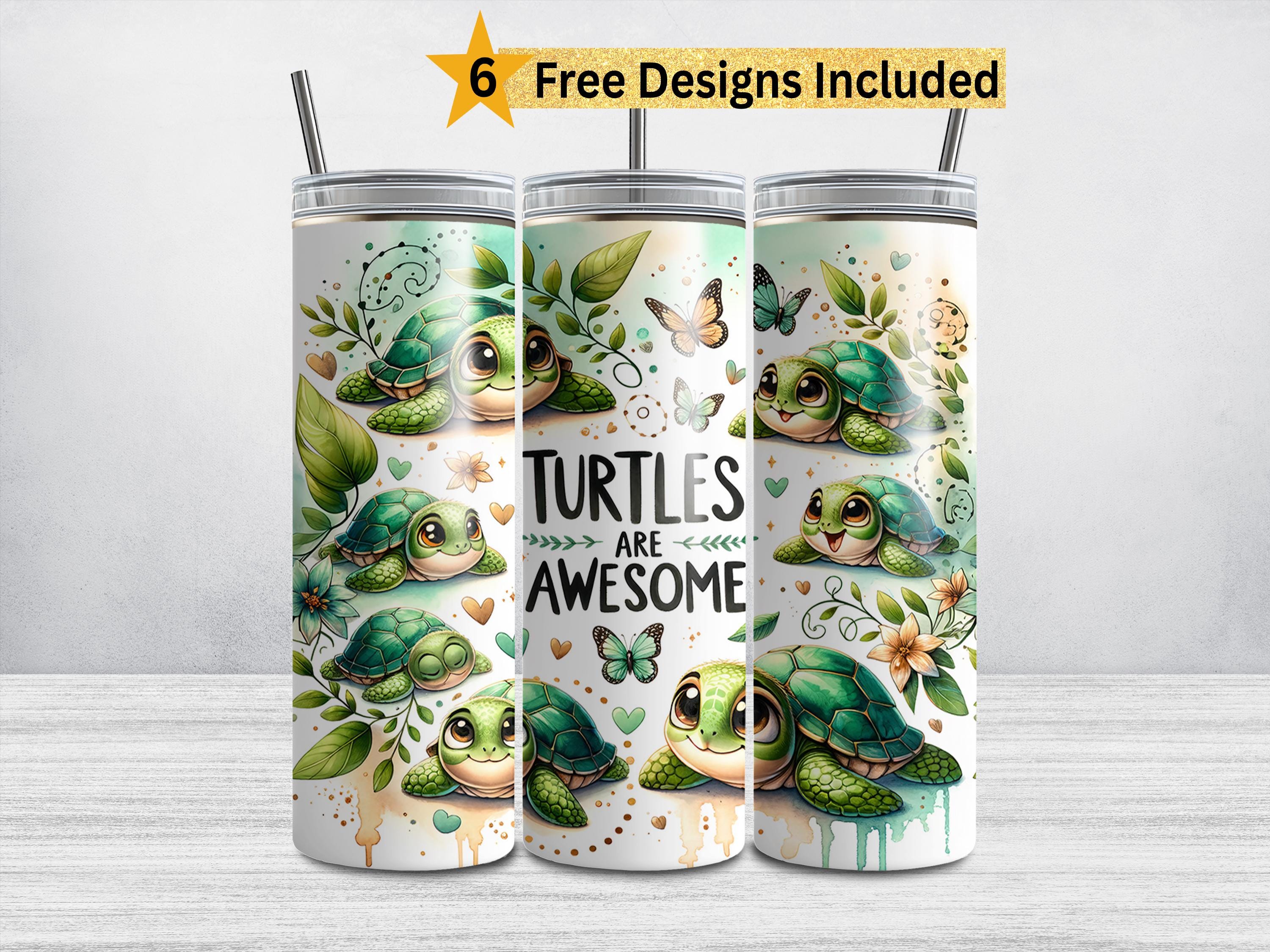 20oz Turtle Tumbler Wrap PNG: Turtles Sublimation Design (DIGITAL ...
