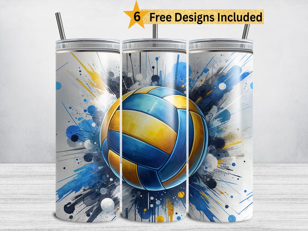 Volleyball Tumbler Wrap, 20 Oz Skinny Tumbler Sublimation Design ...