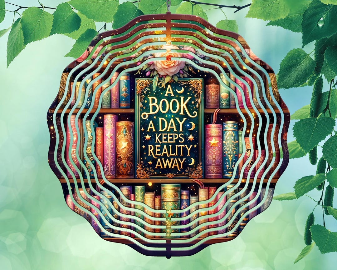 Book Wind Spinner PNG, Reader Sublimation Wind Spinner Designs, Book ...
