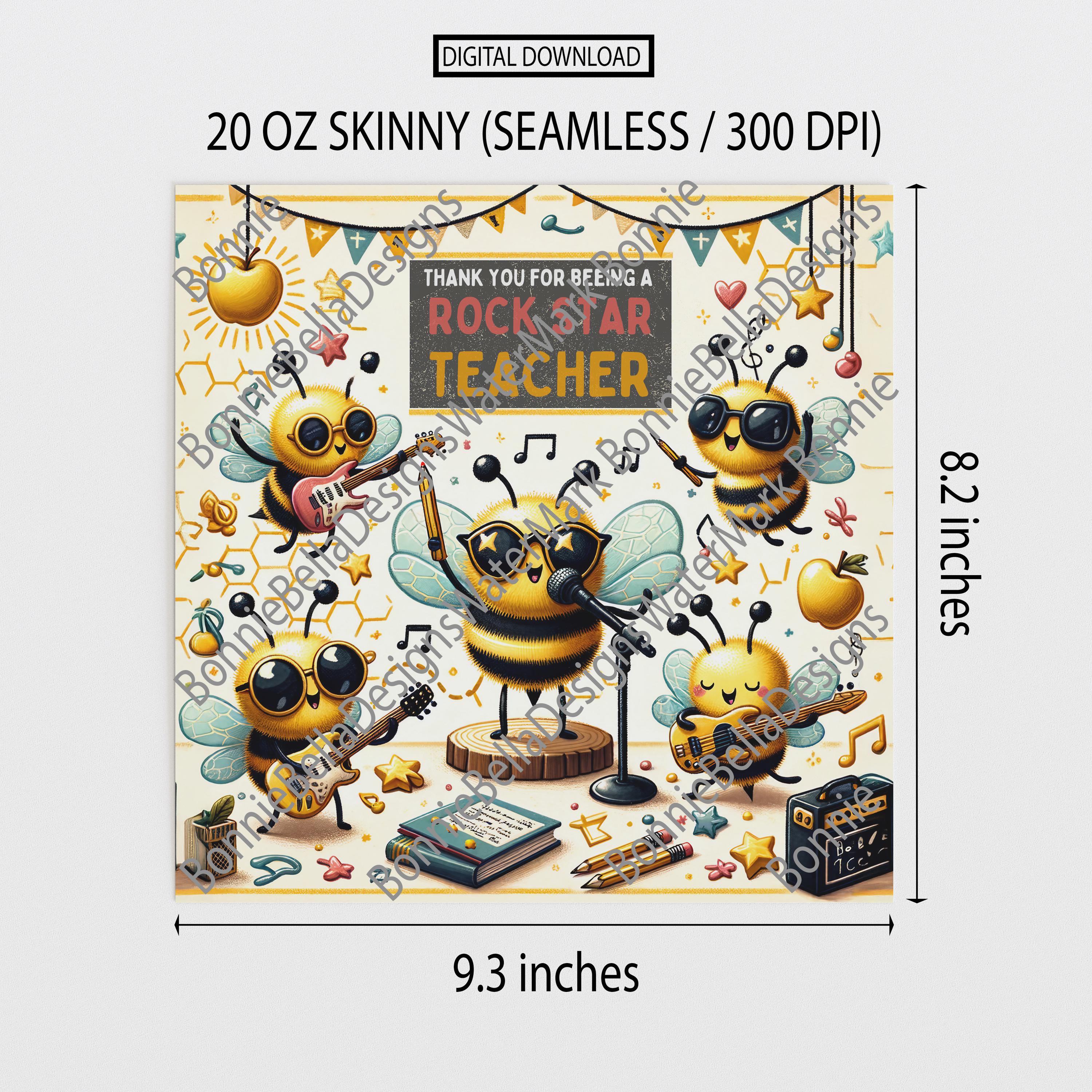 Teacher Appreciation Tumbler Wrap, Thank You for Beeing A Rock Star ...