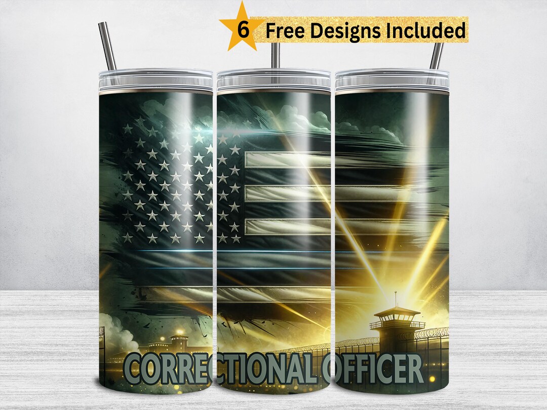 Correctional Officer Tumbler Wrap, Thin Grey Line 20 Oz Skinny Tumbler ...