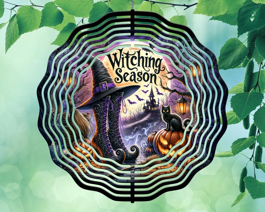 Witching Season Wind Spinner PNG, Witch Sublimation Wind Spinner ...