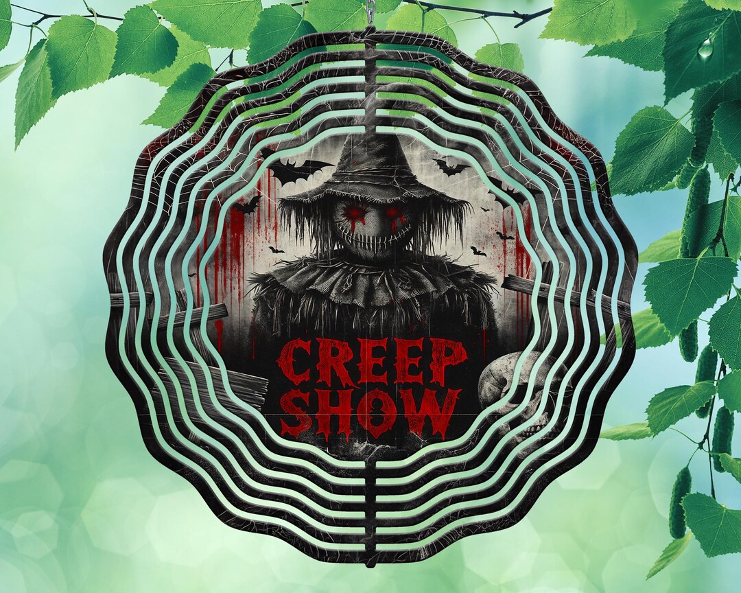 Halloween Creepy Wind Spinner PNG, Spooky Sublimation Wind Spinner ...