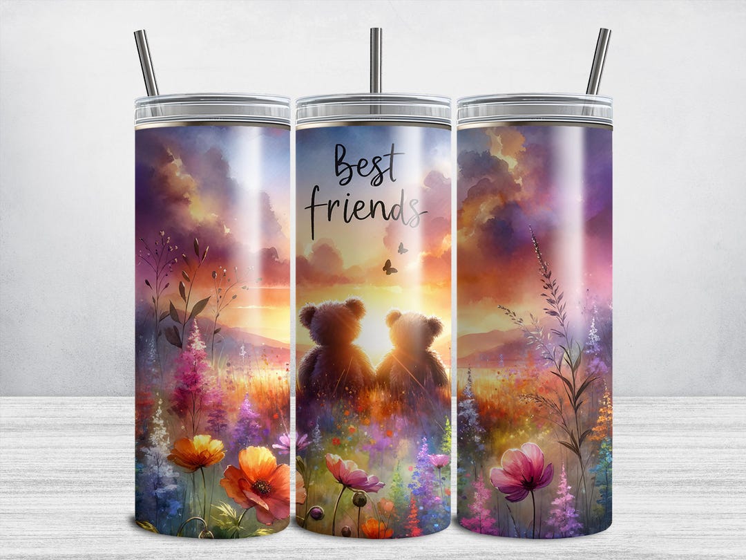 Best Friends Tumbler Wrap, Best Friends 20 Oz Skinny Tumbler Wrap PNG ...