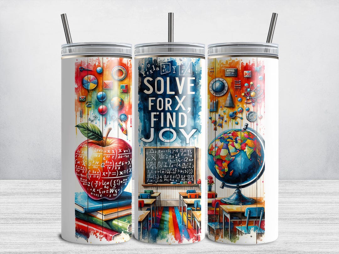 Math Teacher Tumbler Wrap, Teacher Appreciation Tumbler Wrap PNG, 20oz ...