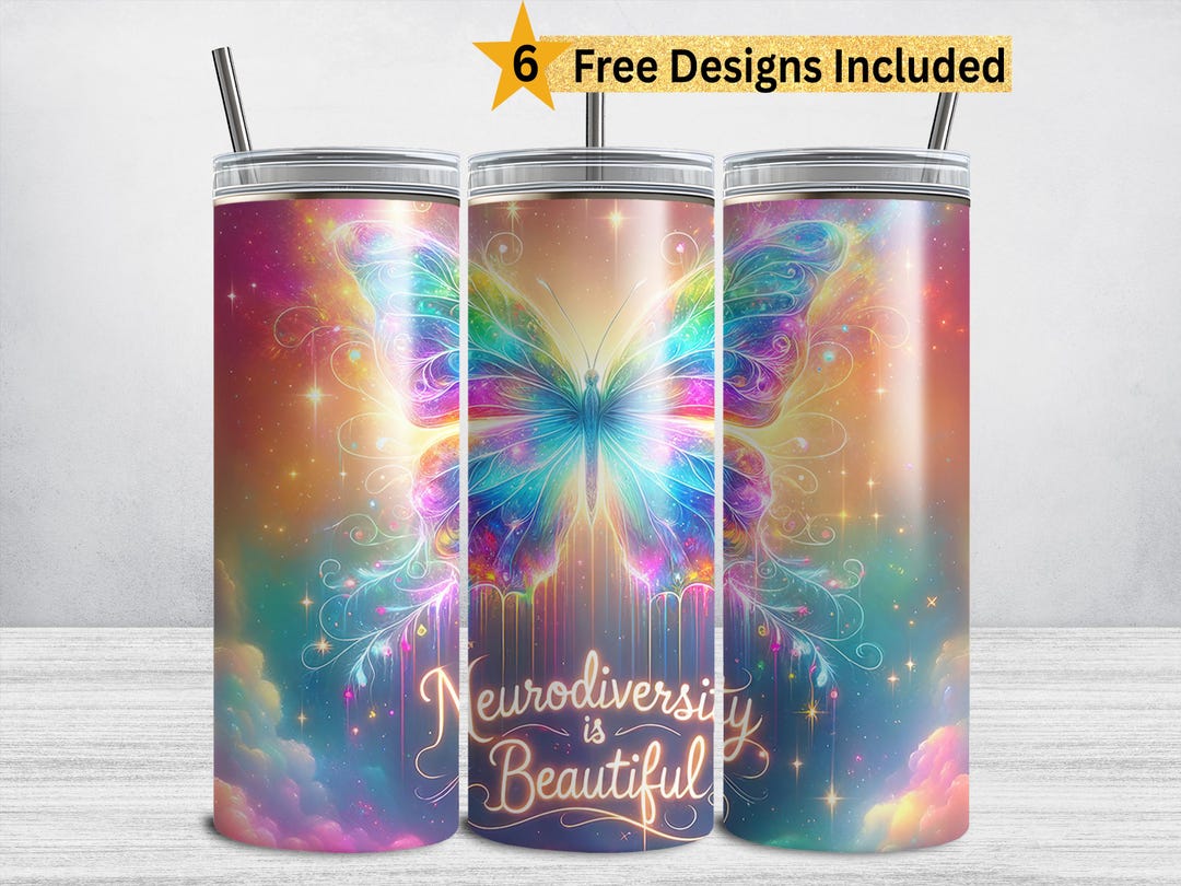 Neuro Sparkly Autism Spectrum ADHD Tumbler Wrap, Autistic Spectrum ...