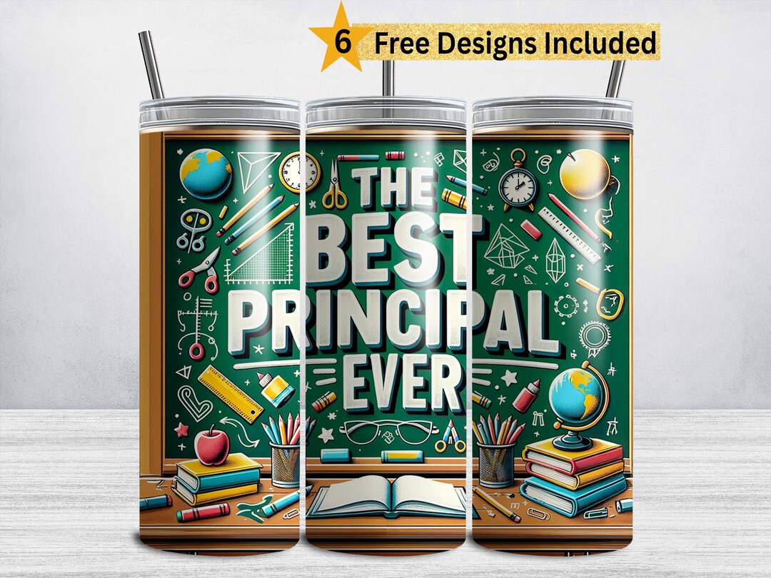 School Principal Tumbler Wrap, 20 Oz Skinny Sublimation Tumbler Design ...
