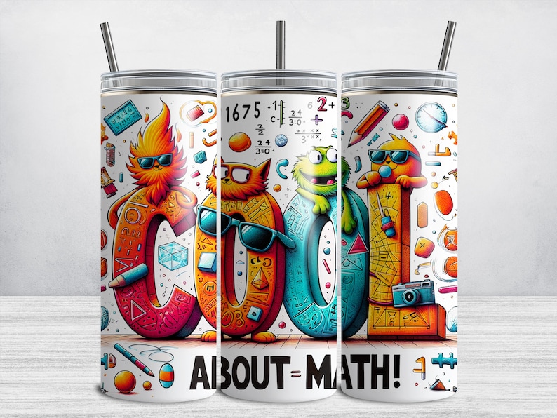 Cool About Math Teacher Tumbler Wrap, Teacher Appreciation 20oz Skinny ...