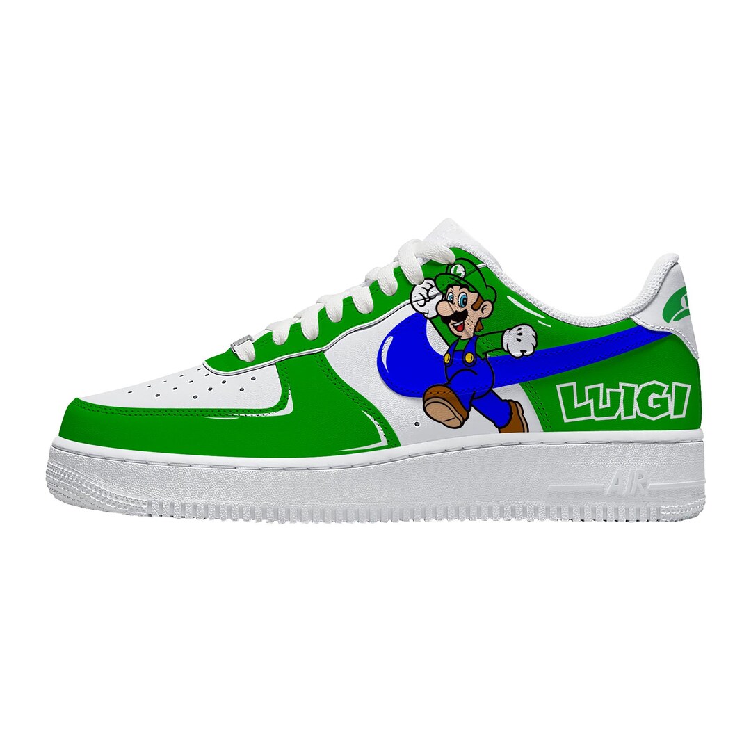 Custom AF1 Shoes - Hand Painted Shoes Super Mario Bros Luigi Shoes ...