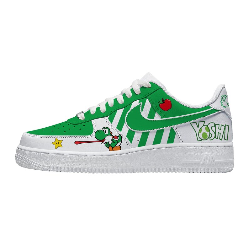 Custom AF1 Shoes - Hand Painted Shoes Super Mario Bros Yoshi Shoes ...