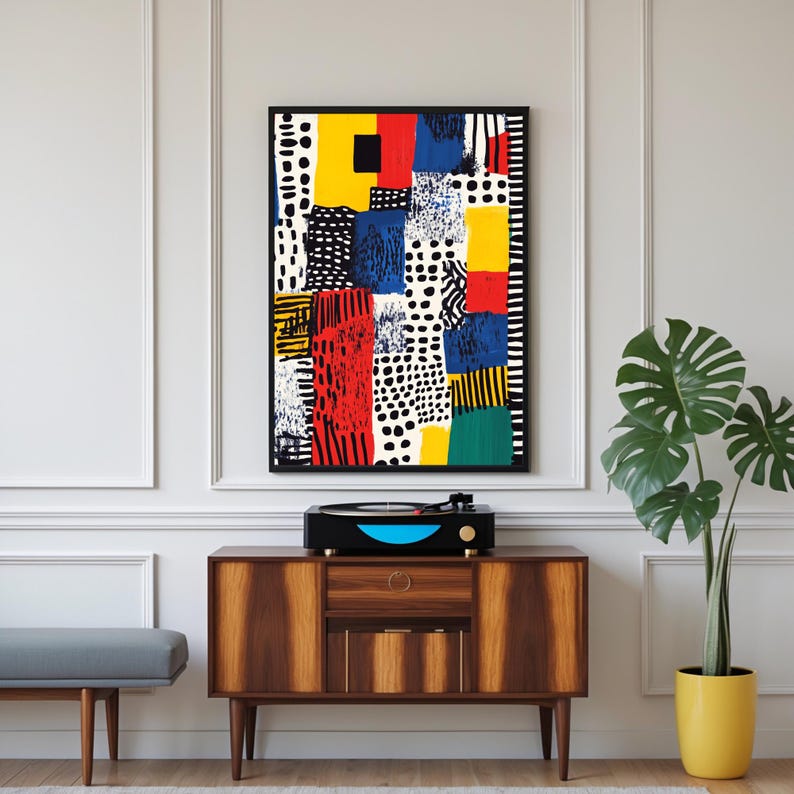 Colorful African Wall Art – Retro Afrocentric Printable, Boho Abstract ...