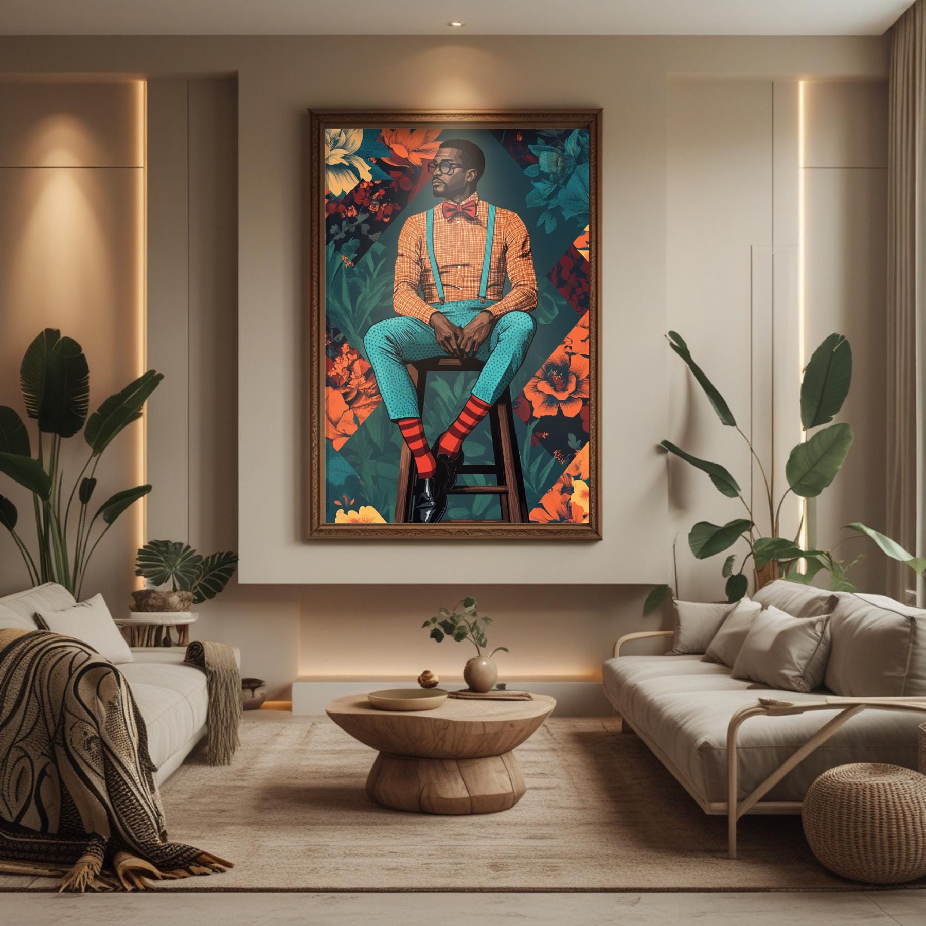 Afro Dandyism Art – Black Man Fashion Print, African American Modern ...