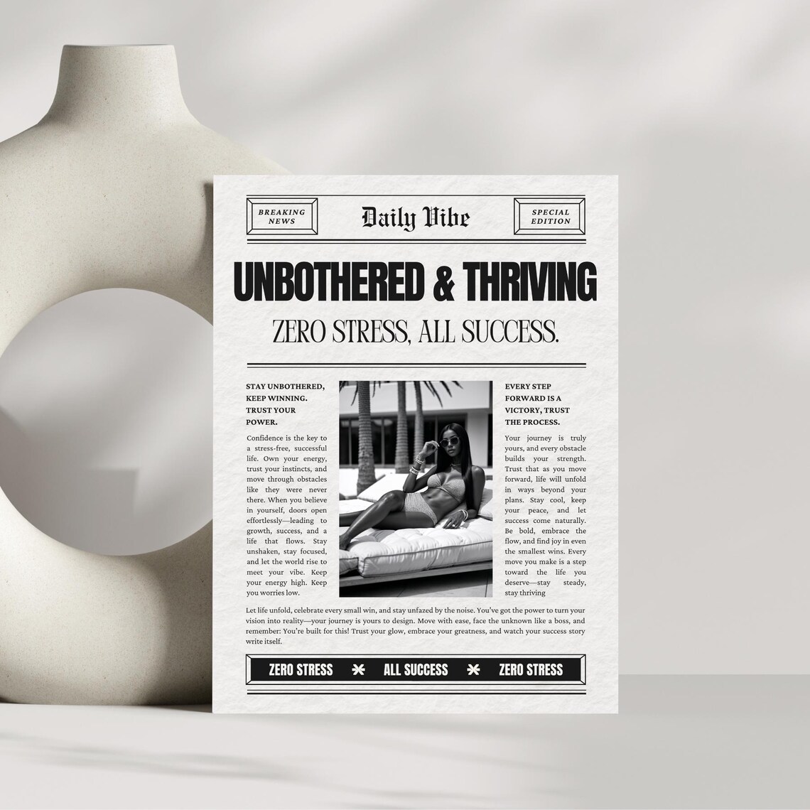 Trendy News Print - Black Woman Art- Newspaper Poster– Aesthetic ...