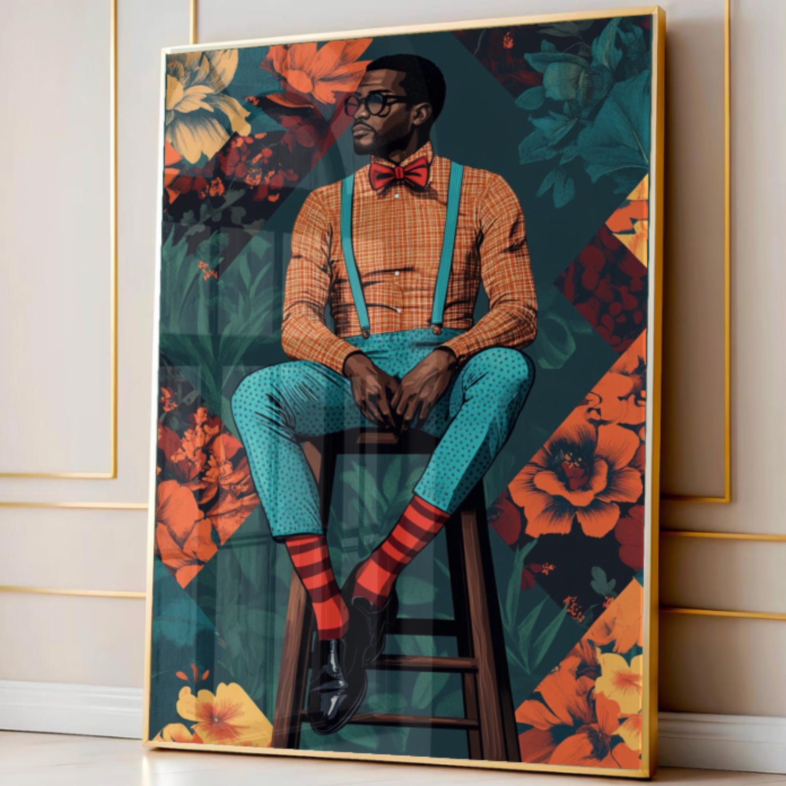 Afro Dandyism Art – Black Man Fashion Print, African American Modern ...