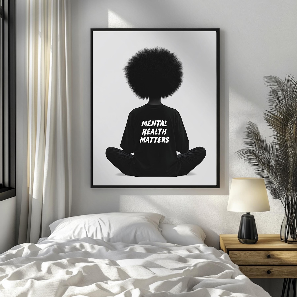 Mental Health Matters Wall Decor | Modern Black Art Print | African ...
