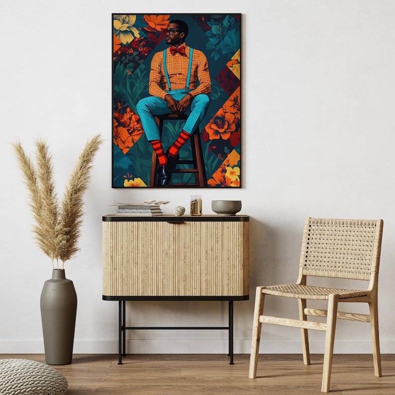 Afro Dandyism Art – Black Man Fashion Print, African American Modern ...