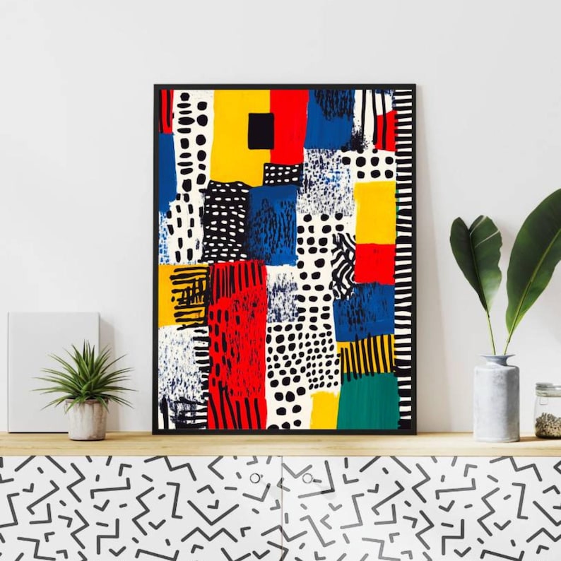 Colorful African Wall Art – Retro Afrocentric Printable, Boho Abstract ...
