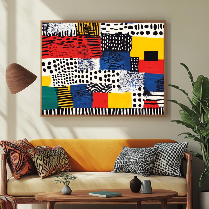 Colorful African Wall Art – Retro Afrocentric Printable, Boho Abstract ...