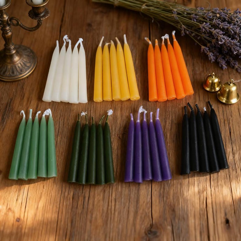 Ritual/chime/spell/candles, Multi Color Beeswax Taper Candles, 2.5 ...