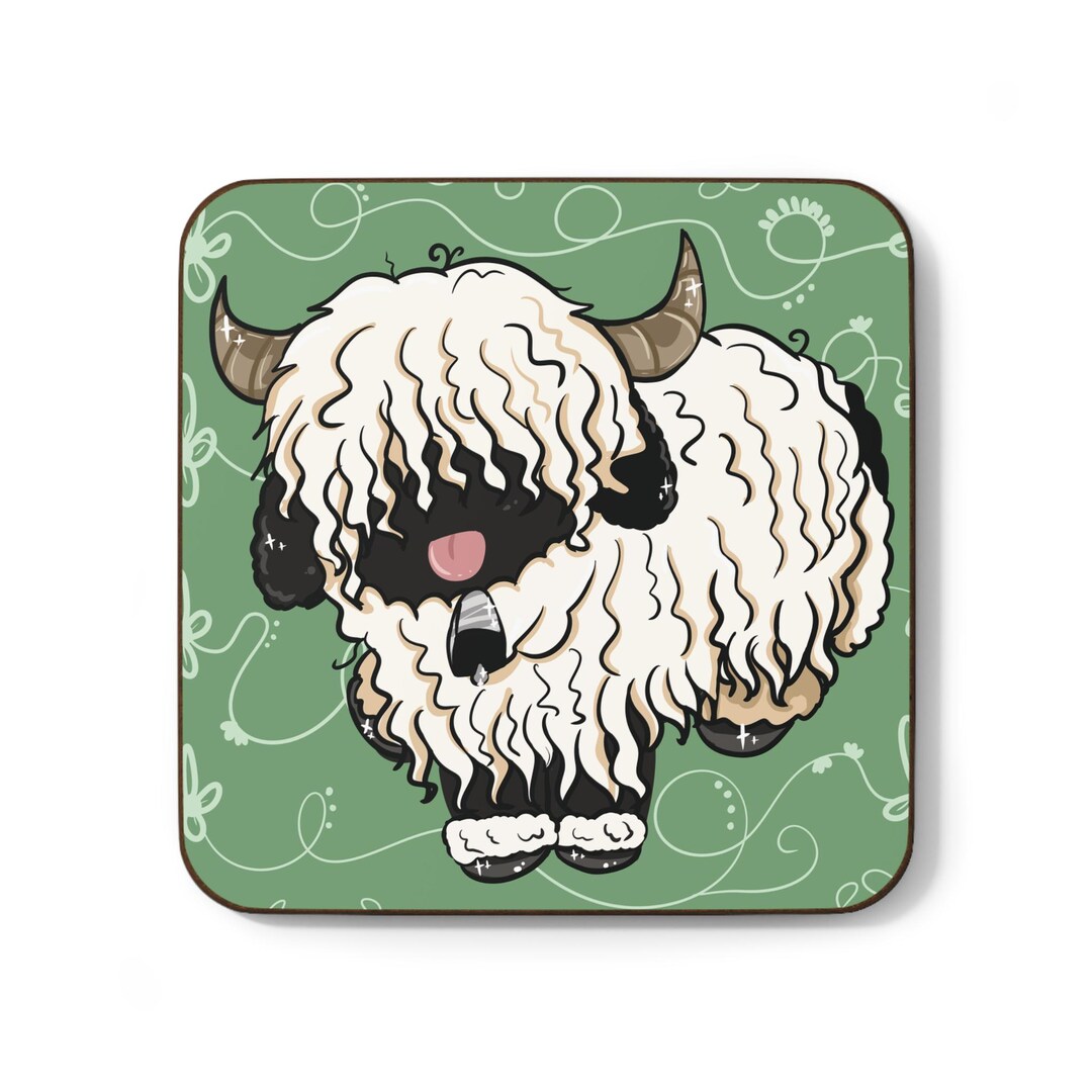 Valais Blacknose Sheep Coaster - Adorable Home Decor, Farmhouse Style ...