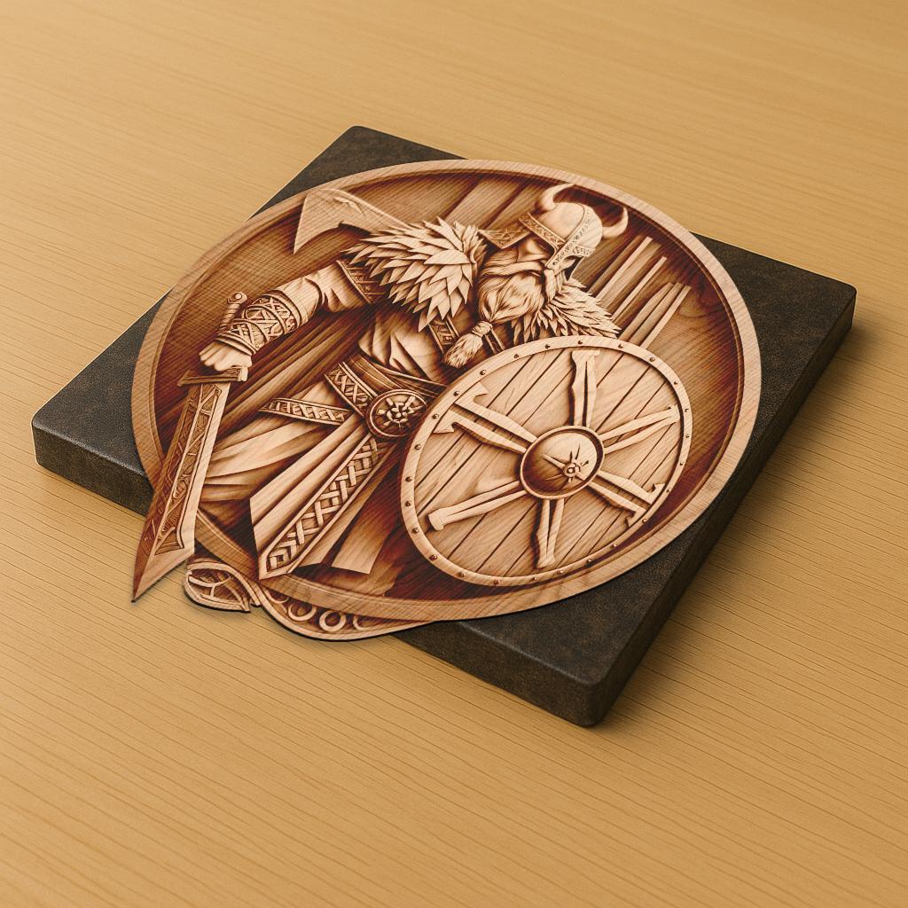 3D Illusion Laser Engraving File Viking Soldier, Laser Ready Digital ...