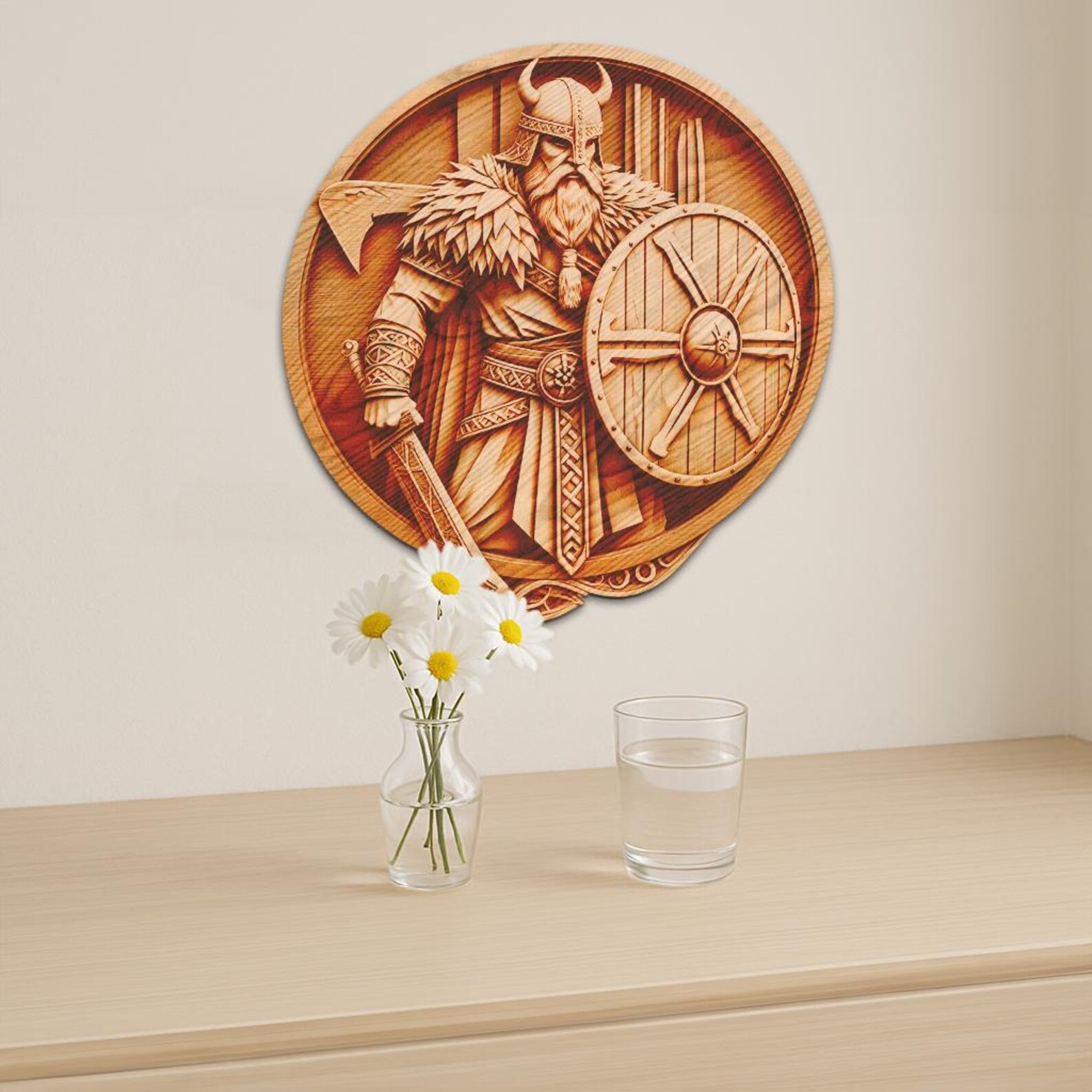 3D Illusion Laser Engraving File Viking Soldier, Laser Ready Digital ...