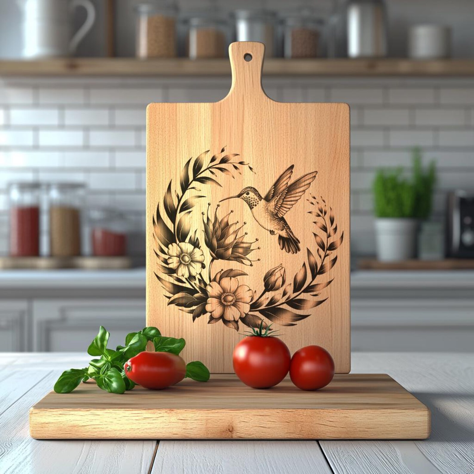 Laser Engraving File Hummingbird Charcuterie Board Design - Etsy