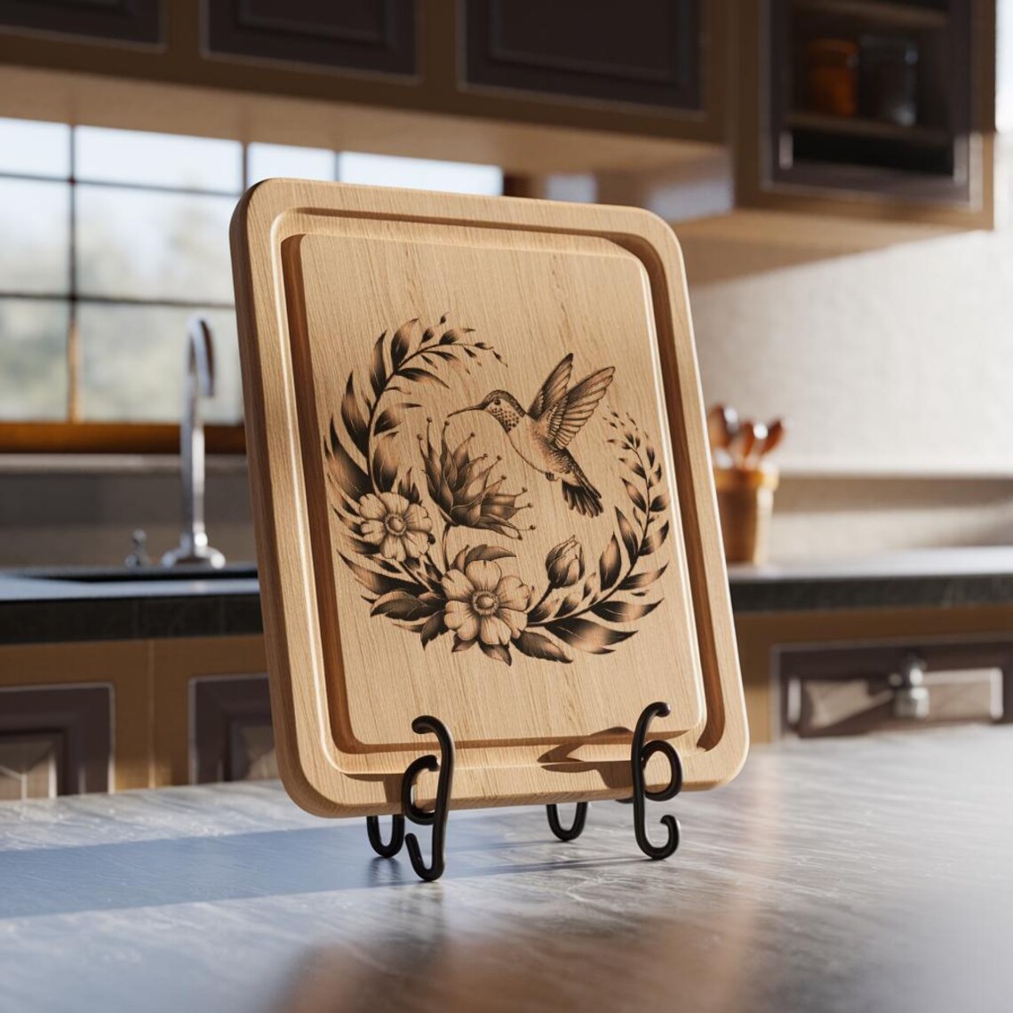 Laser Engraving File Hummingbird Charcuterie Board Design - Etsy