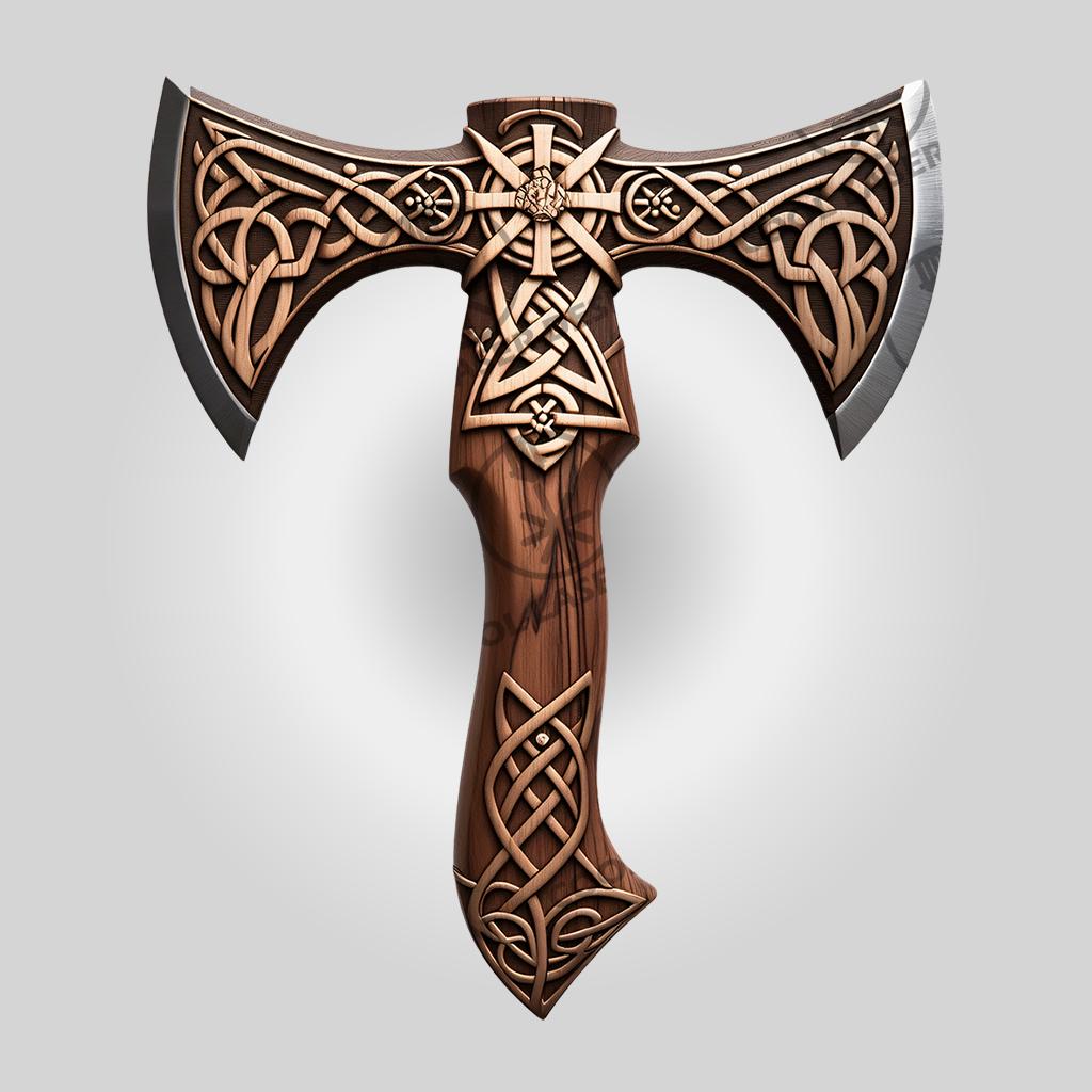 Viking Axe 3D Illusion Laser Engraving File, Norse Decor Digital ...