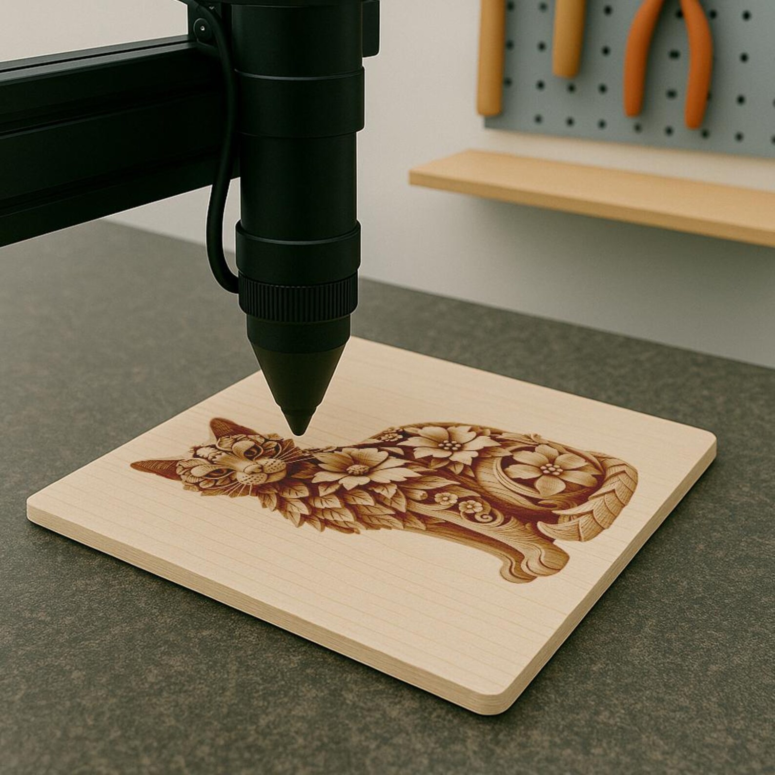 3D Illusion Laperm Cat Laser Engraving File, Unique Pet Artwork ...