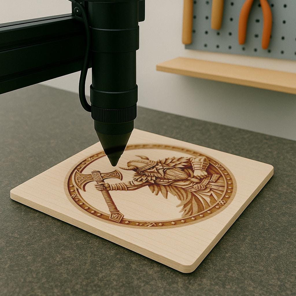 3D Illusion Viking Laser Engraving File, Norse Warrior Art Design for ...