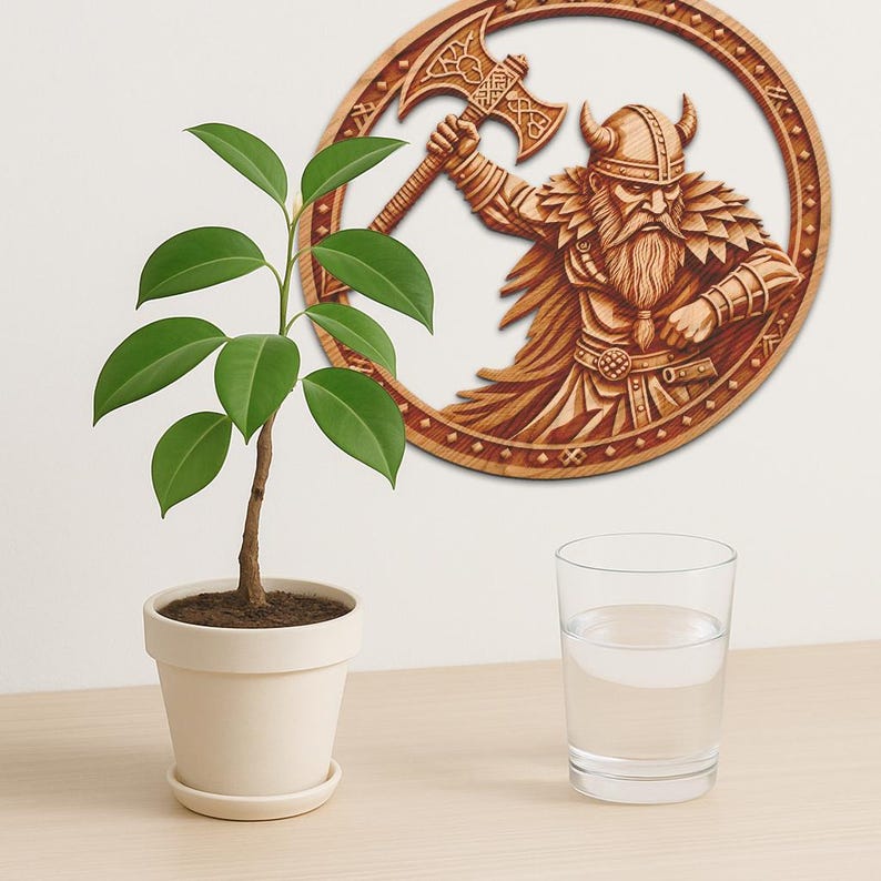 3D Illusion Viking Laser Engraving File, Norse Warrior Art Design for ...