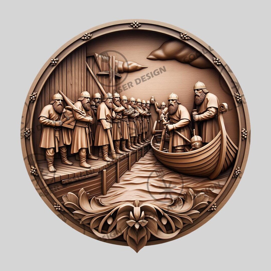 Viking 3D Illusion Laser Engraving File, Norse Art for Light Panels ...