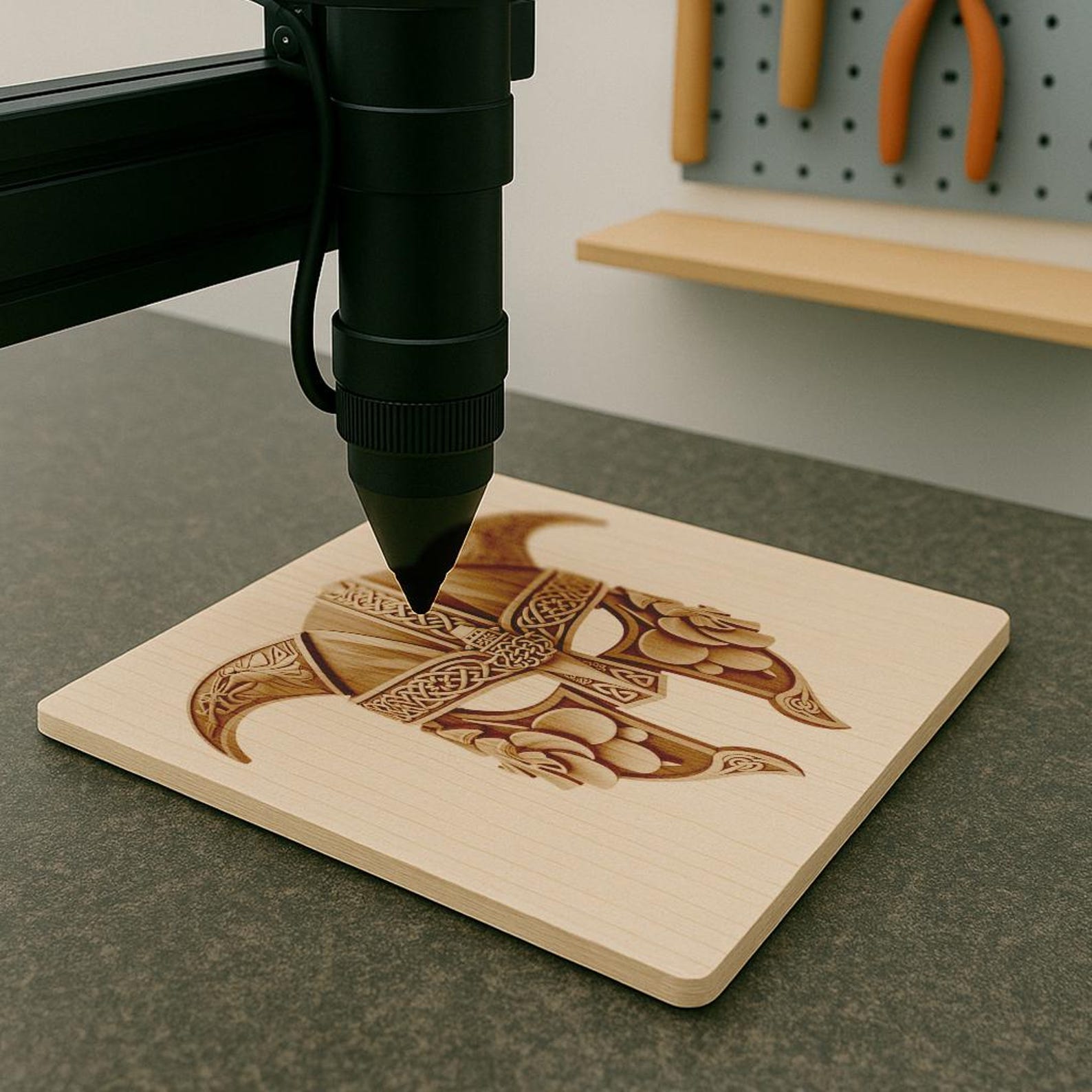 3D Illusion Viking Laser Engraving File, Norse Warrior Helmet Art ...