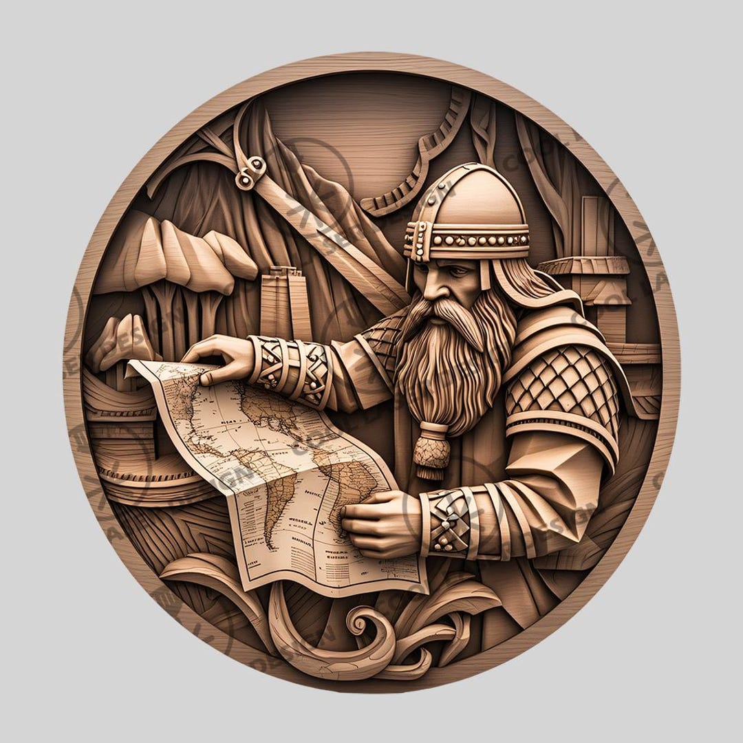 3D Illusion Viking Laser Engraving File, Nordic Warrior Digital Art ...