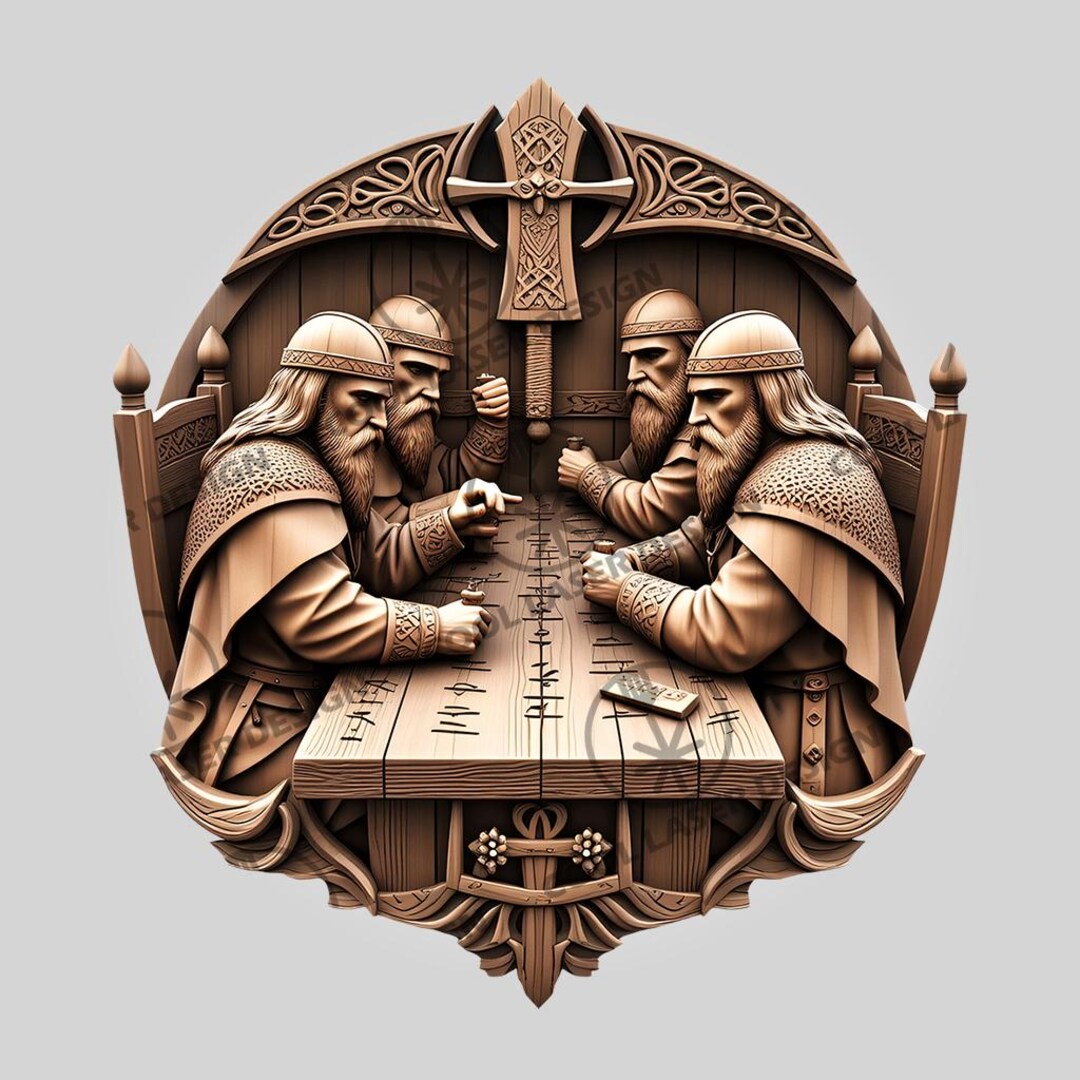 3D Illusion Viking Laser Engraving File, Norse Mythology Council ...