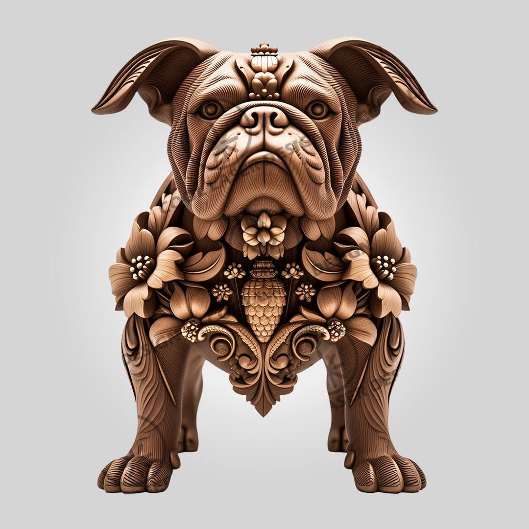 3d Illusion Bulldog Laser Engraving File, Ornament for Unique Home ...