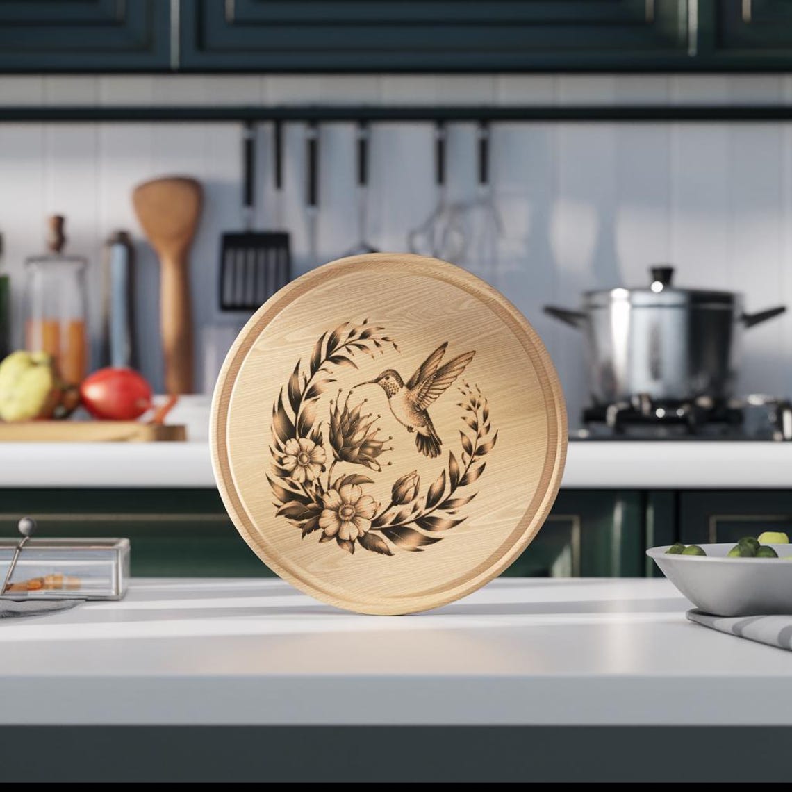 Laser Engraving File Hummingbird Charcuterie Board Design - Etsy
