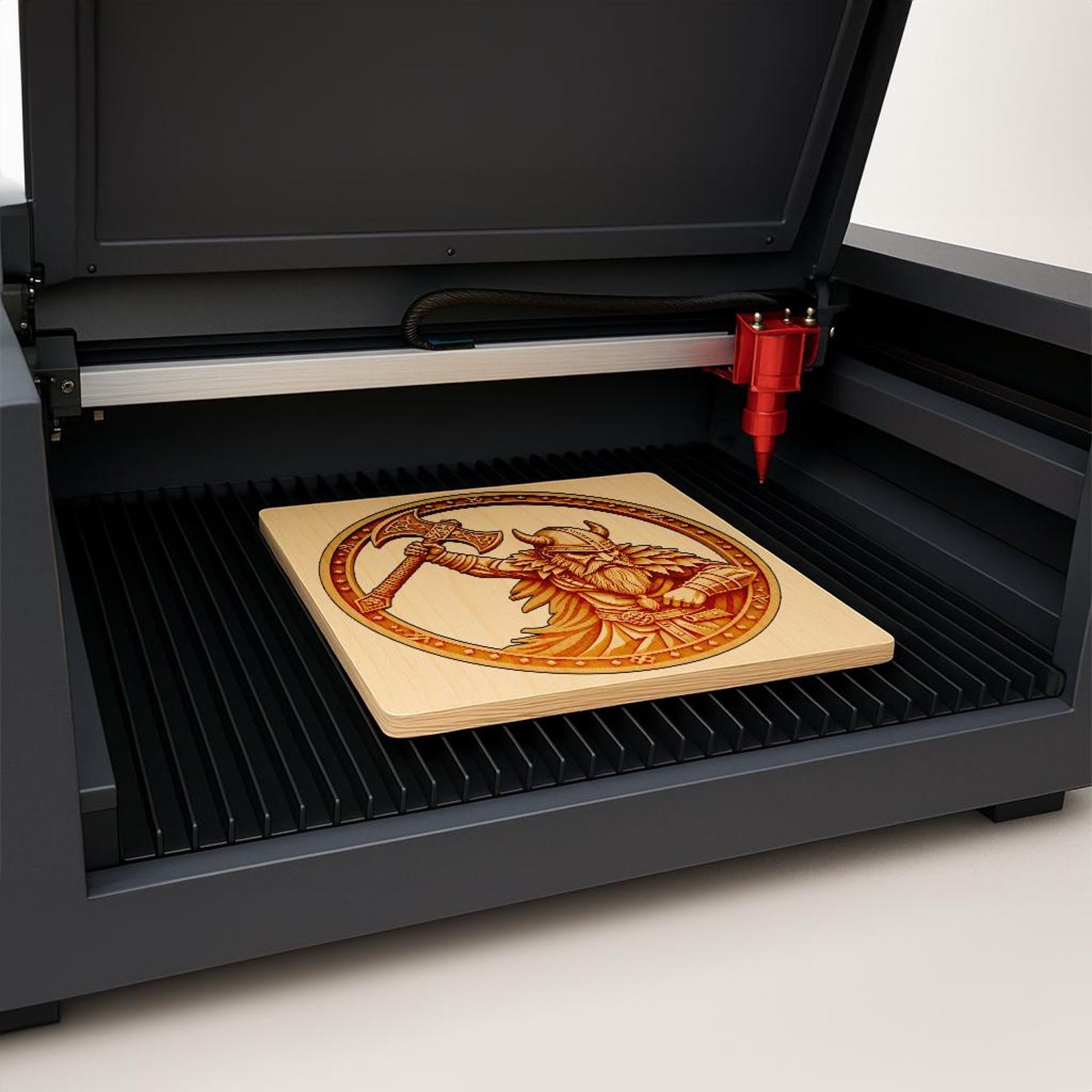 3D Illusion Viking Laser Engraving File, Norse Warrior Art Design for ...