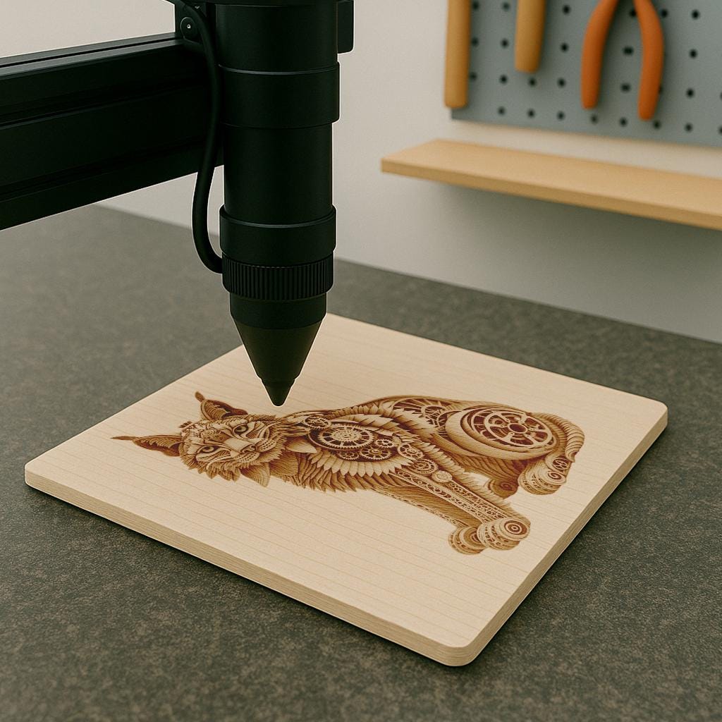 3d Illusion Laser Engraving File Steampunk Cat Design, Laser Ready ...