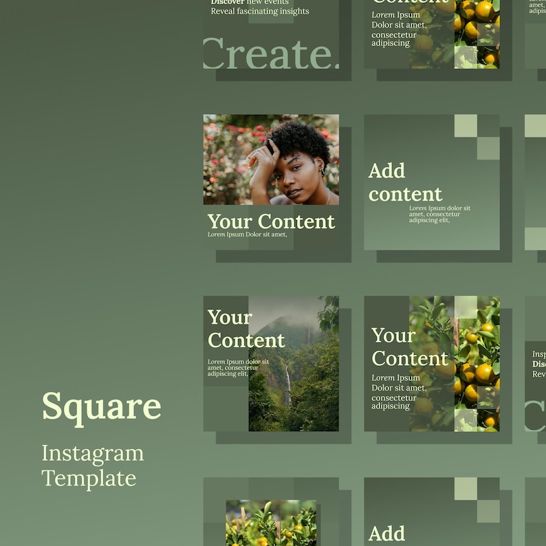 Geometric Instagram Post Templates – Canva Editable – 3 Color Sets (8 ...
