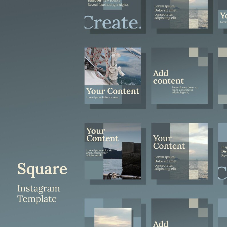 Geometric Instagram Post Templates – Canva Editable – 3 Color Sets (8 ...