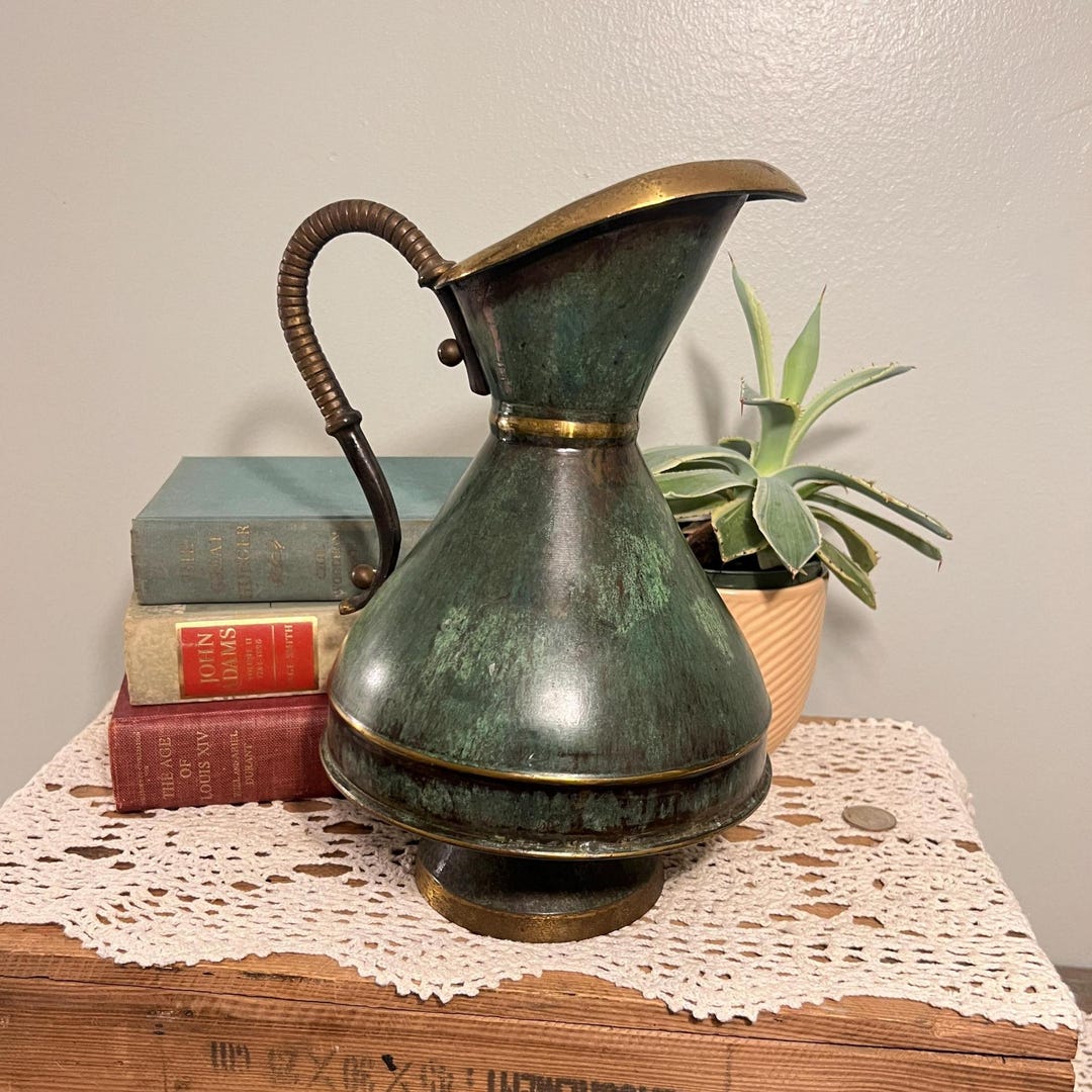 Vintage Dayagi Brothers Brass Pitcher, Made in Israel, MCM, Boho ...