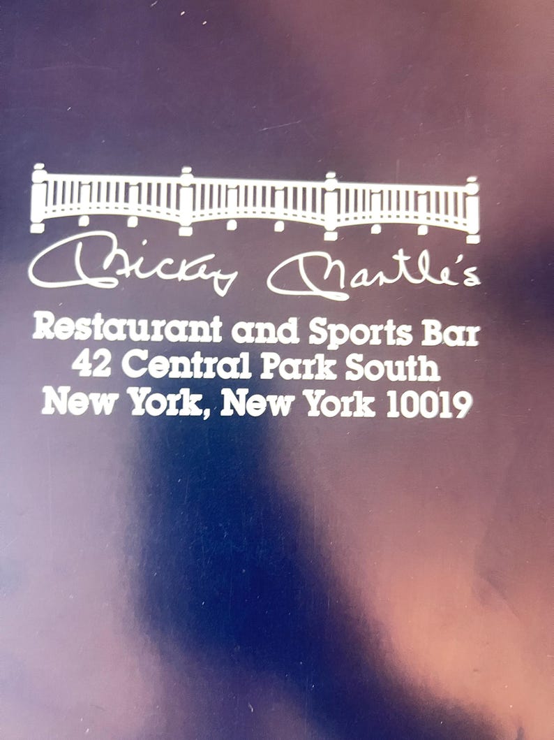 Mickey Mantle Restaurant Menu Painting Image Photograph, Picture ...