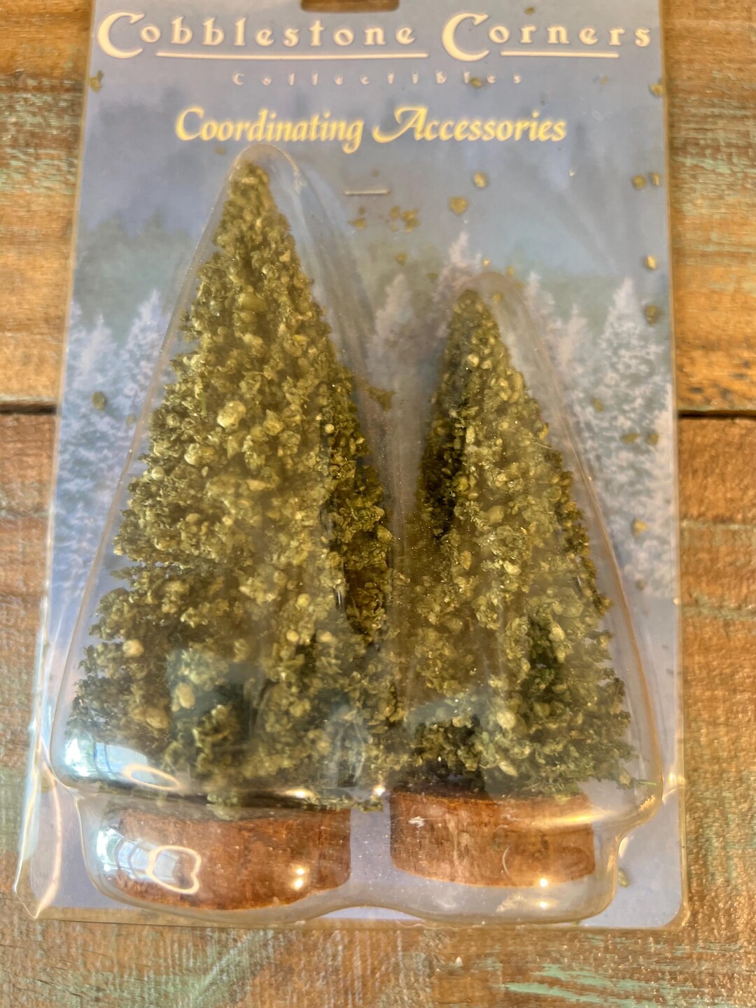 Vintage Pine Tree Cobblestone Corners Trees With Wood Base New Old ...