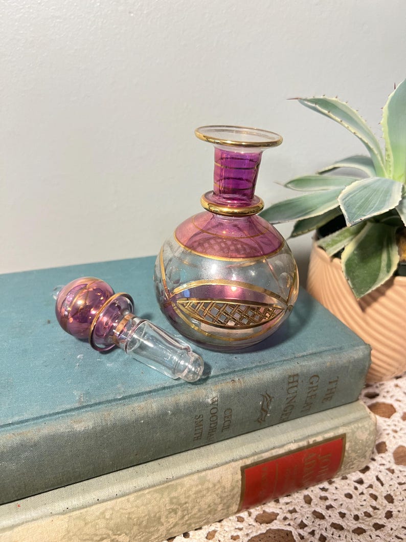 Vintage Egyptian Glass Perfume Bottle Country Boho Maximalist Decor - Etsy