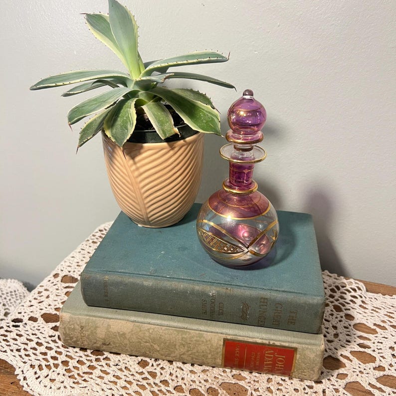 Vintage Egyptian Glass Perfume Bottle Country Boho Maximalist Decor - Etsy