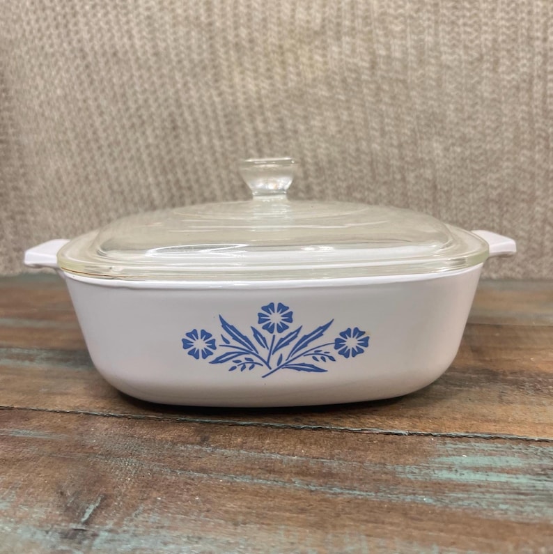 Vintage Blue Cornflower Corning Ware With Lid- 1 Qt -vintage P-1-B - Etsy