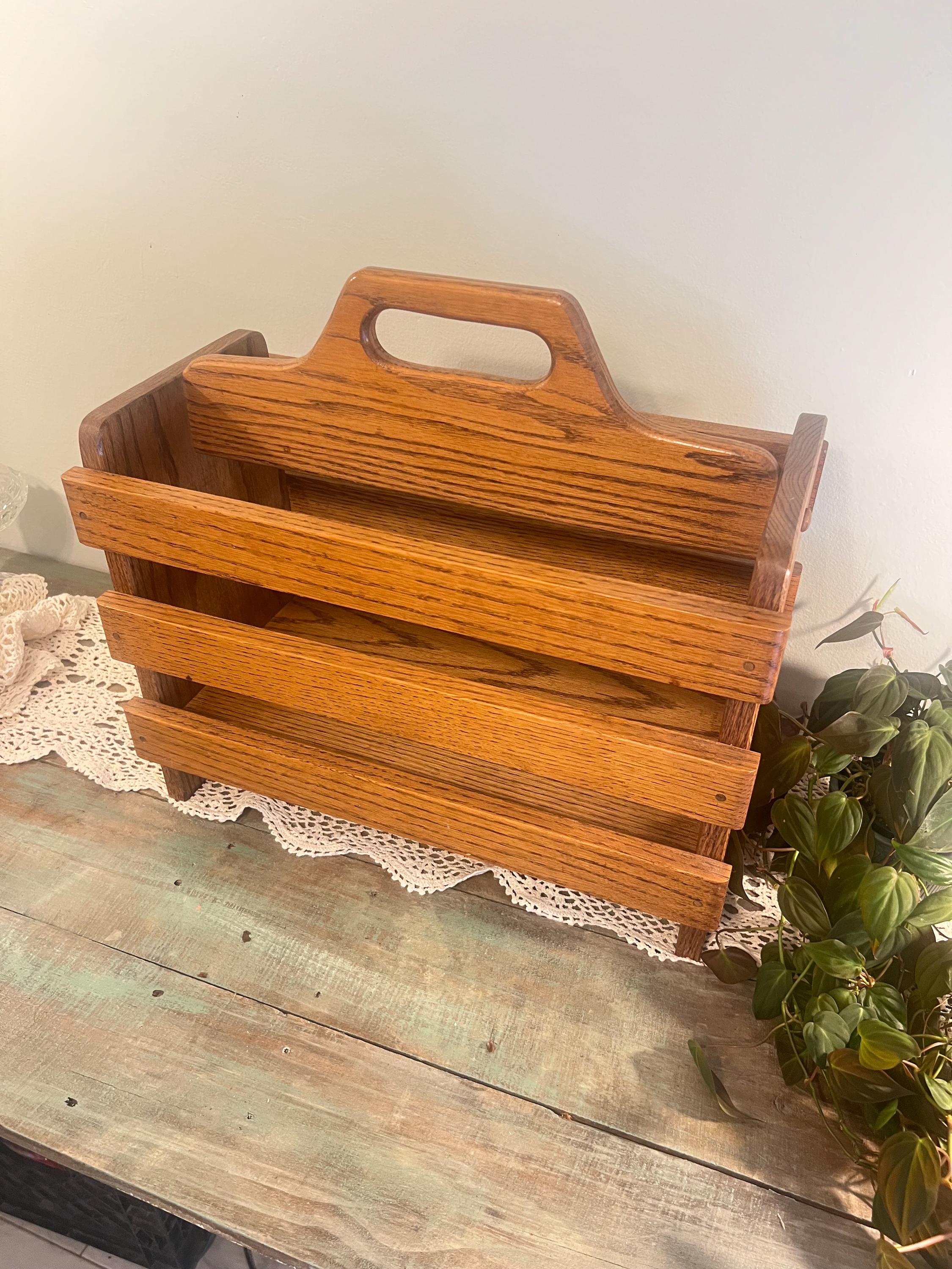 Vintage Wooden Magazine Rack Wood Farmhouse Country Cottage Farmhouse ...